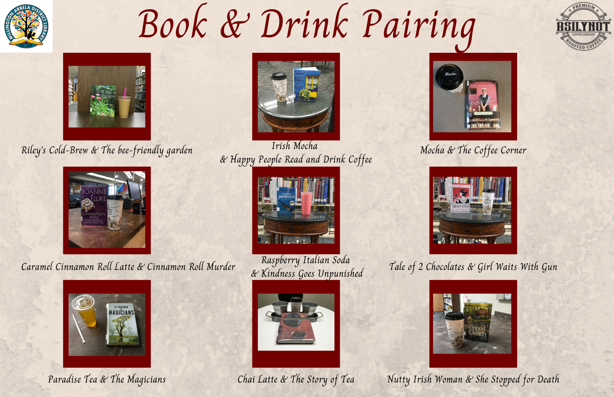 National Library Week: Book & Drink Pairing – Millington Arbela ...